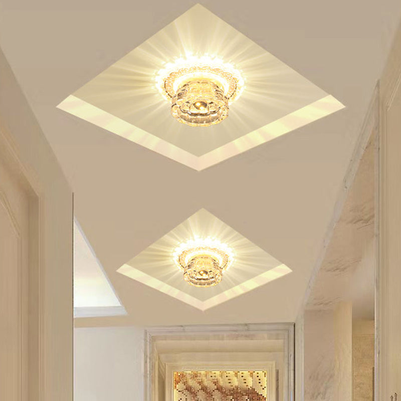 Crystal LED Flush Mount Ceiling Light: Simple Dome Recessed Lighting f ...