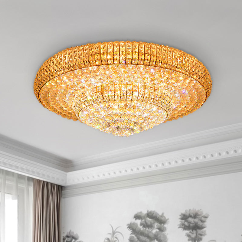 Contemporary Round Crystal LED Flush Light Fixture for Ceiling Mount ...