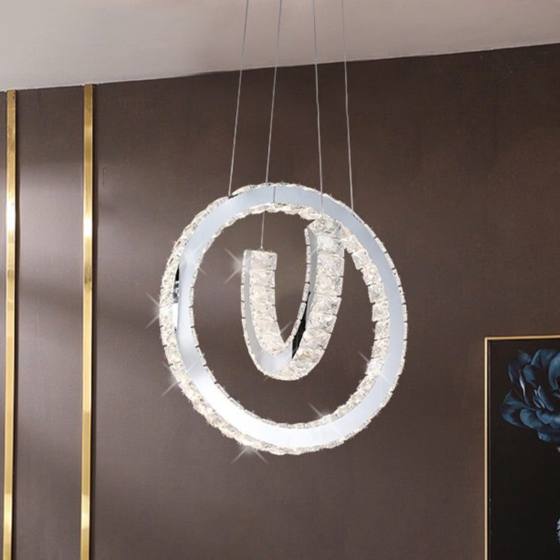 LED Stainless Steel Drop Pendant Crystal Chandelier Light – Home Deco99