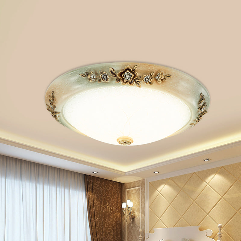Traditional LED Dome Ceiling Light with Milky White Glass in 3 Sizes a ...