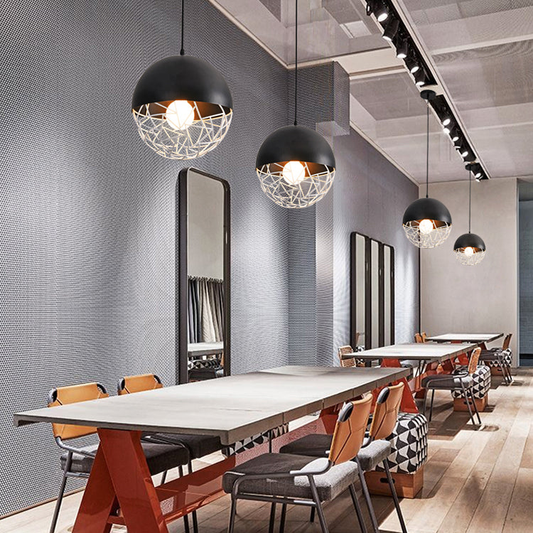 Metal Sphere Pendant Light Fixture - Contemporary Hollow Design with 1 ...