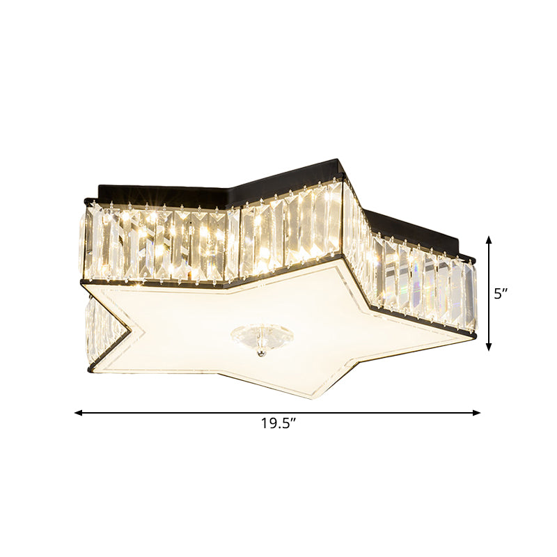 Crystal Clear LED Star Flush Mount Ceiling Light for Modern Living Roo ...