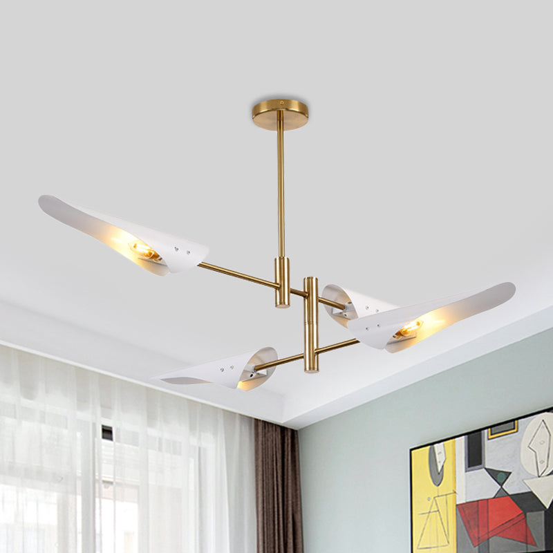 Modern 2-Tier Spiked Iron Ceiling Chandelier with 4 Rotating Heads - B ...