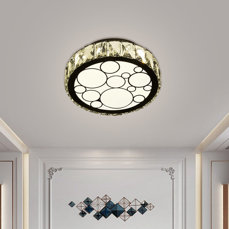Contemporary Crystal LED Ceiling Light Flush Mount - Modern Hand-Cut D ...