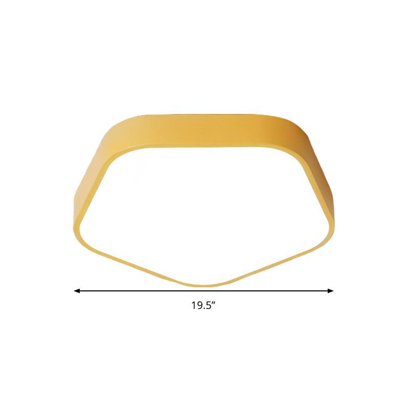 Study Room Ceiling Light - Pentagon Slim Panel Flush Mount - Simple Ac ...