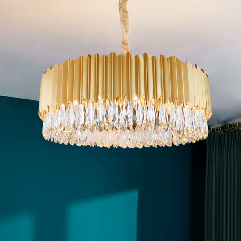 Oval Crystal Drip Pendant Chandelier - Simplicity Light Fixture for Li ...