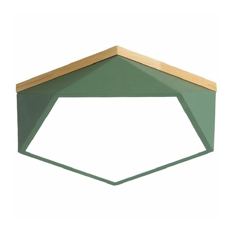 Metallic Macaron LED Flush Ceiling Light with Faceted Pentagon Design ...