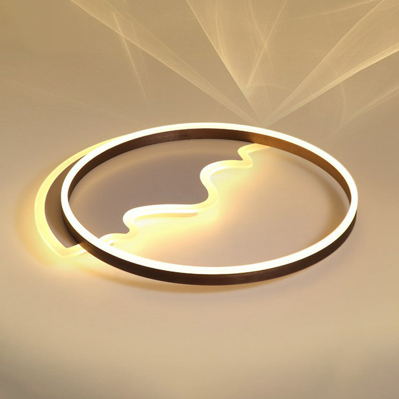 Minimalist Acrylic LED Flush Mount Ring Light for Living Room Coffee ...