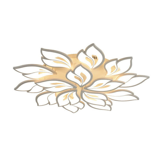 White Minimalist Flower Acrylic LED Ceiling Light for Living Room - Se ...