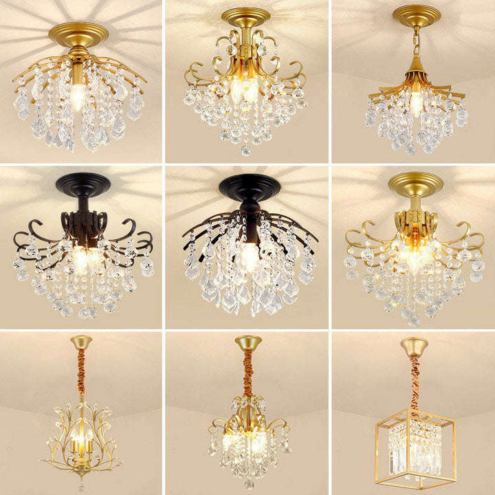 Contemporary Crystal Strands Ceiling Light Fixture - Terrace Semi Flus ...
