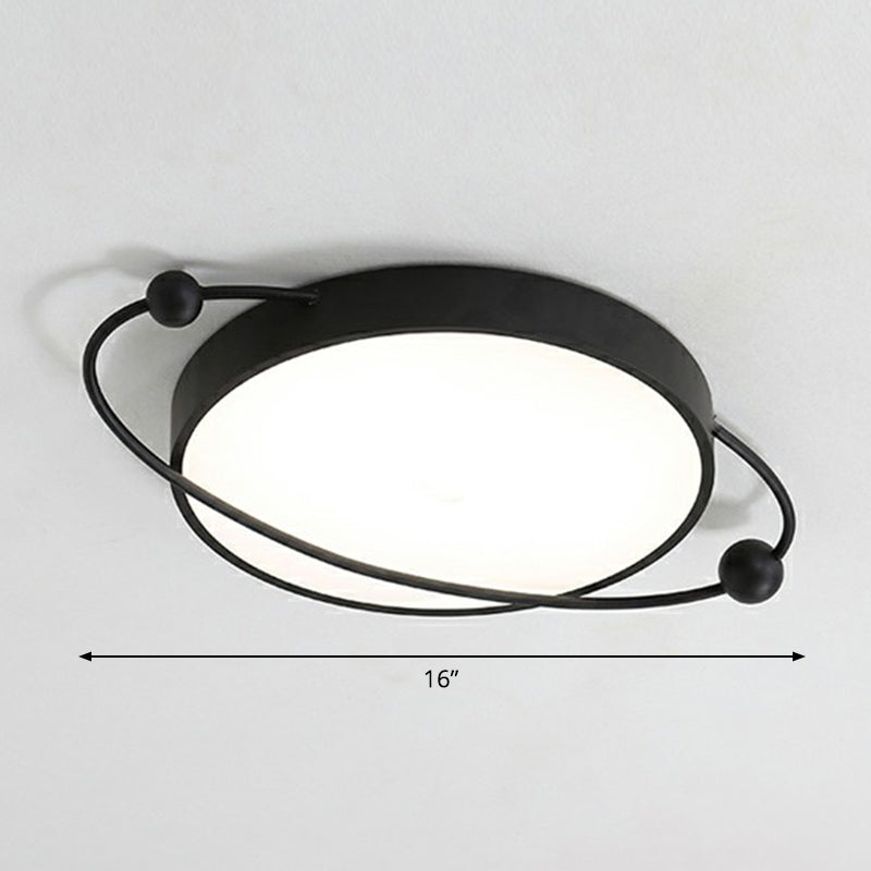 Round LED Ceiling Mounted Light: Modern Nordic Metal Bedroom Flush Fix ...