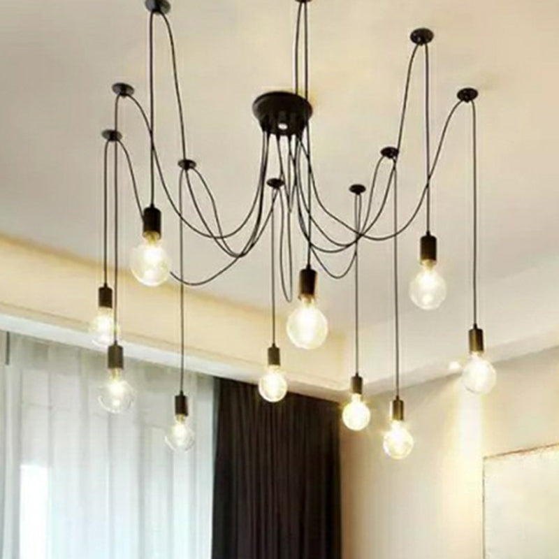 10 Head Black Swag Pendant Lighting Fixture for Hanging Lights with Na ...