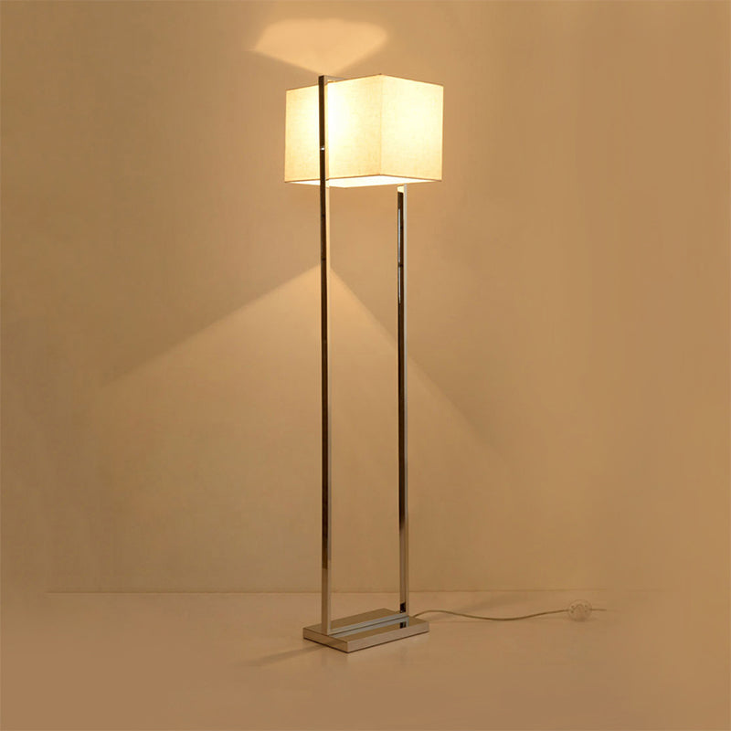 Modern Rectangular Floor Lamp in Beige with Metal Base - Perfect for R ...