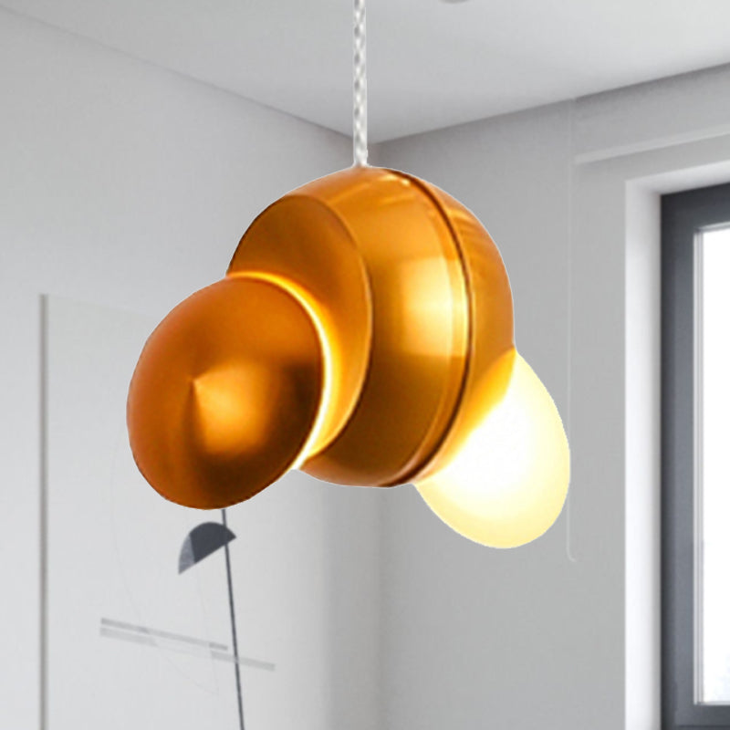 Contemporary Gold LED Pendant Light Kit - Round Cluster Design with Wh ...