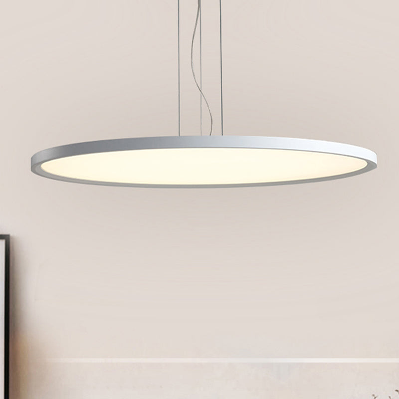 Silver Round Corridor Pendant LED Light Fixture - Modern Acrylic Suspe ...