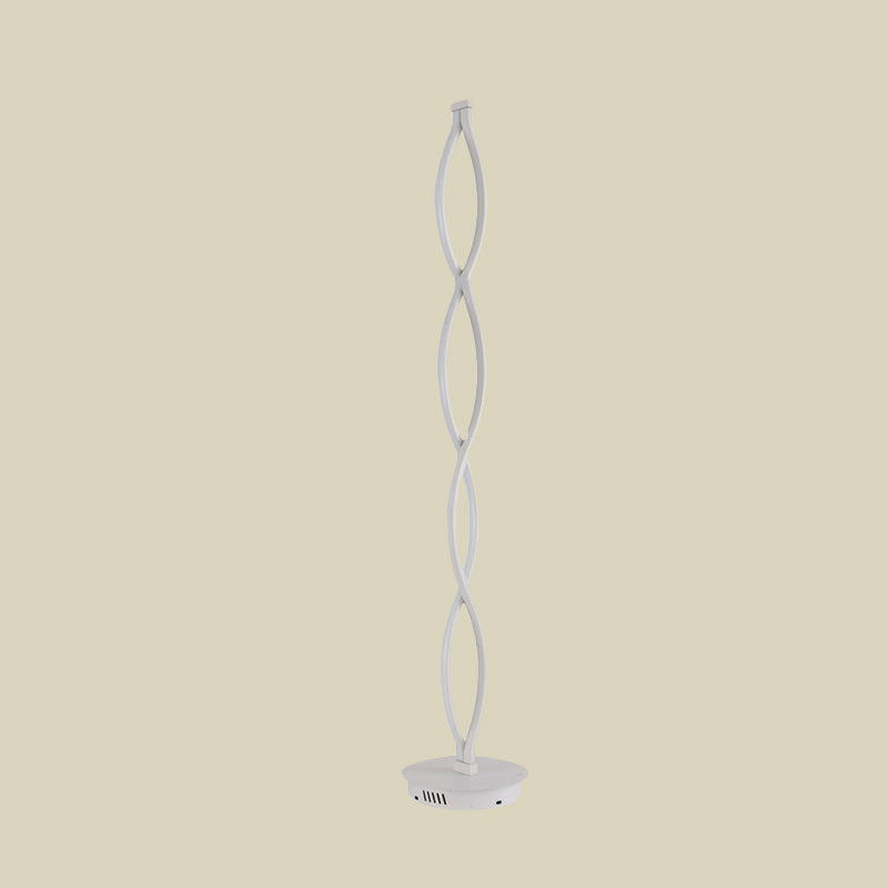 Modern LED Twisted Floor Lamp in White with Warm/White/Natural Light ...